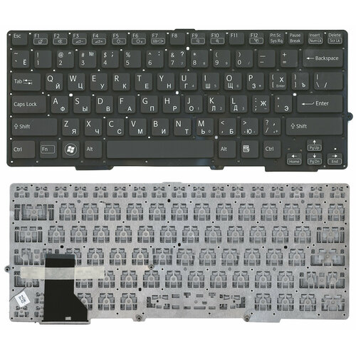 Клавиатура для ноутбука Sony Vaio SVS13A1T9ES черная без рамки