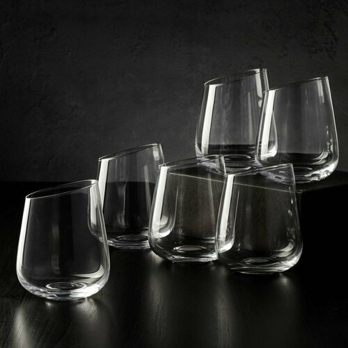 Набор стаканов стеклянных Magistro «Иллюзия», 450 мл, 9,5×11,5 см, 6 шт, цвет прозрачный