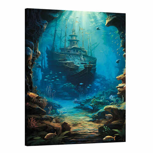 Интерьерная картина 50х70 "Затонувший корабль"