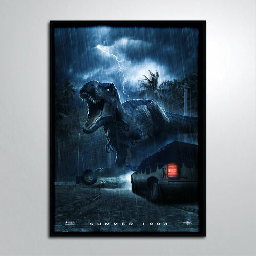 Постер в раме/Парк Юрского периода (1993) Стивен Спилберг Знаменитая сцена Jurassic Park