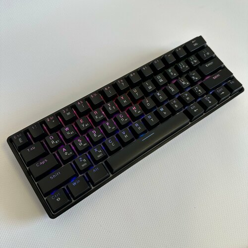 Игровая беспроводная тихая механическая клавиатура с RGB подсветкой, черная