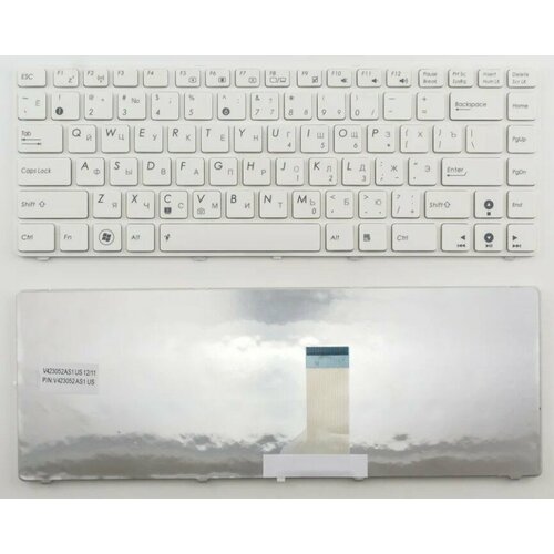 Клавиатура для ноутбука Asus N43DA белая с белой рамкой