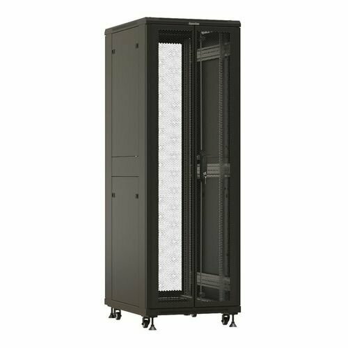 Шкаф серверный Hyperline TTBR-3268-DD-RAL9004 напольный, перфорированная стальная передняя дверь, 32U, 600x1610x800 мм