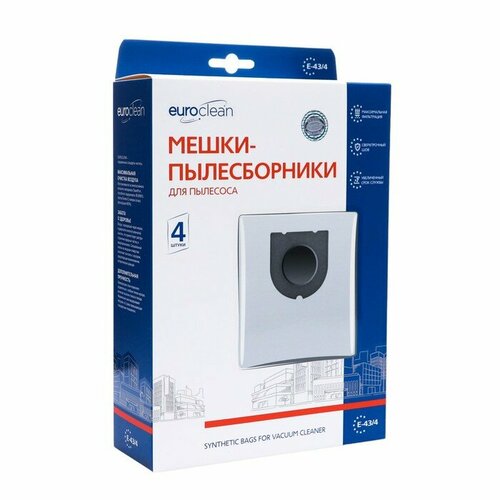 Мешок-пылесборник E-43/4 Euroclean синтетические для пылесоса, 4 шт (комплект из 6 шт)