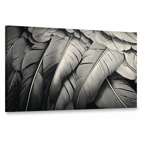Интерьерная картина 100х60 "Игра света и тени: попугай в сказочной глубине"