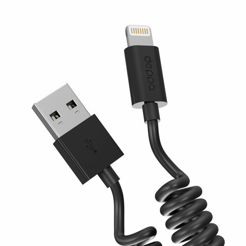 Кабель Deppa USB - Apple Lightning (72120/72121), 1.5 м, 1 шт., черный
