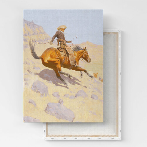 Картина на холсте, репродукция / Фредерик Ремингтон - The Cowboy / Размер 80 x 106 см