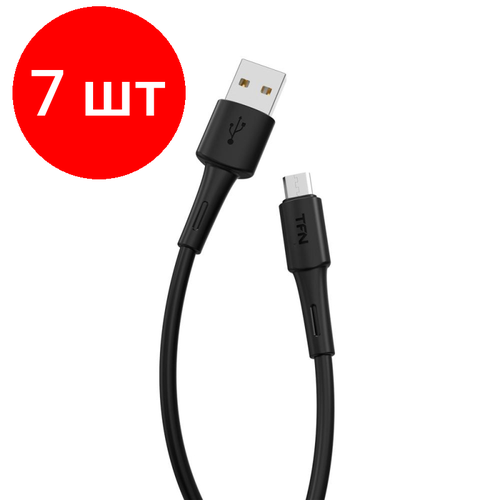 Комплект 7 штук, Кабель интерфейсный TFN USB-Micro-USB, 3.0м. черный (TFN, TFN-CMICUSB3MBK)