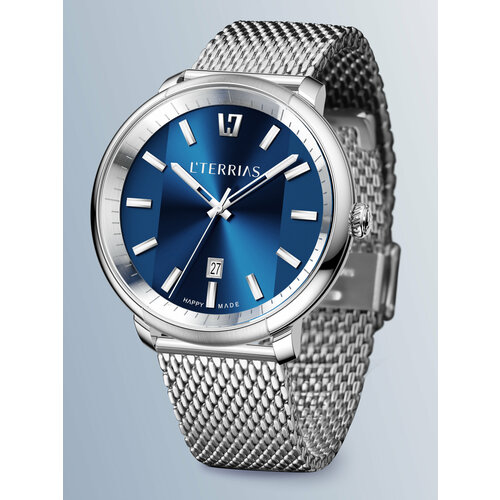 Наручные часы L'TERRIAS, синий, серебряный
