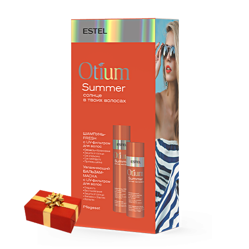 Набор ESTEL OTIUM SUMMER (Шампунь-fresh с UV-фильтром для волос OTIUM SUMMER, 250 мл + Увлажняющий бальзам-маска с UV-фильтром для волос OTIUM SUMMER, 200 мл) + предмет обихода