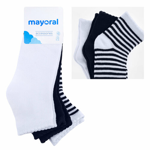Носки Mayoral 3 пары, размер 35/36, черный, белый
