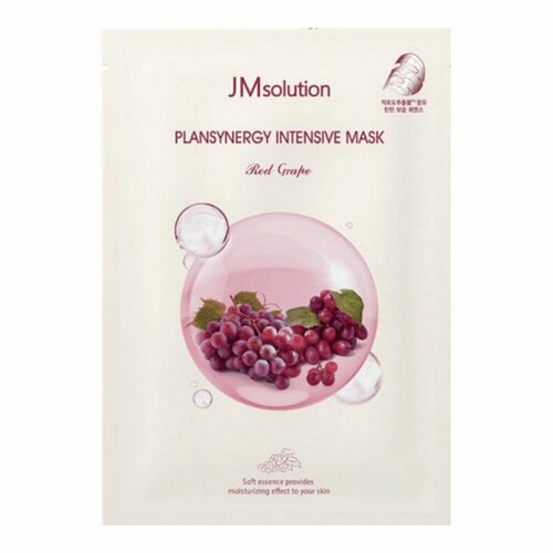 Jmsolution Тканевая маска для лица укрепляющая с красным виноградом / Plansynergy Intensive Mask Red Grape, 30 мл, 2 штуки