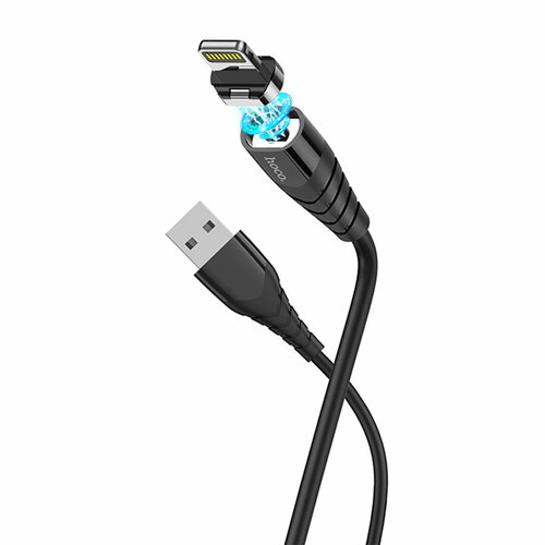 Кабель для айфон USB HOCO X63 Racer USB - Lightning магнитный, 2.4А, 1 м, черный