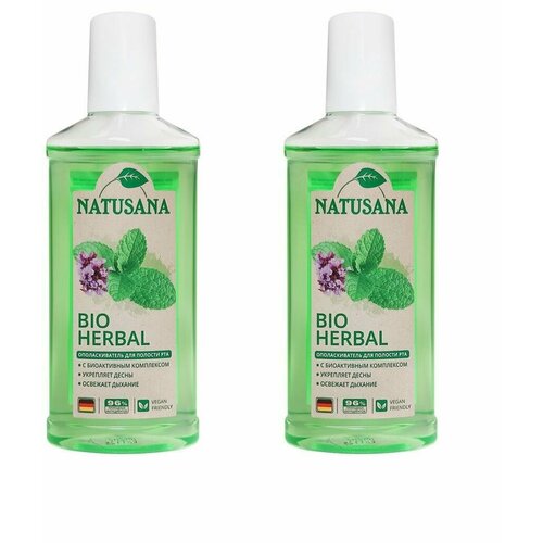 Lacalut Ополаскиватель для полости рта Natusana bio herbal, 250 мл, 2 штуки