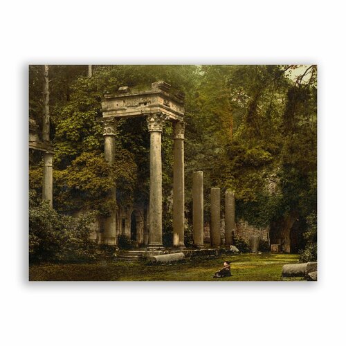 Постер, плакат на бумаге / Windsor, ruins at Virginia Water, England / Размер 80 x 106 см