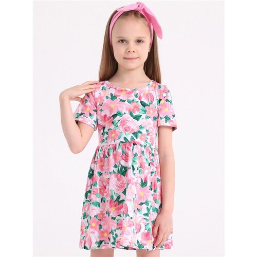 Платье Апрель, размер 54-104, белый, розовый