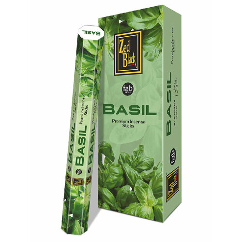BASIL fab series Premium Incense Sticks, Zed Black (базилик премиум благовония палочки, Зед Блэк), уп. 20 палочек.