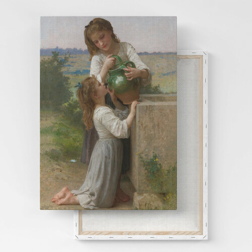 Картина на холсте, репродукция / Bouguereau William / Бугро Вильям - У фонтана / Размер 80 x 106 см