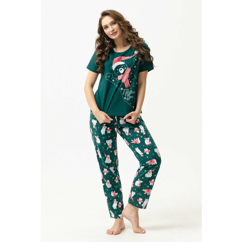 Пижама Оптима Трикотаж, размер 46, зеленый