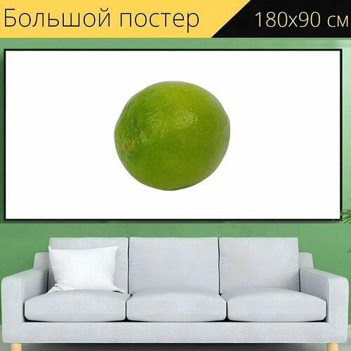 Большой постер "Извести, лимон, фрукты" 180 x 90 см. для интерьера