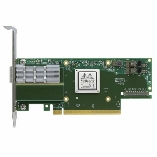 Mellanox Сетевой адаптер Mellanox MCX653105A-HDAT ConnectX-6 VPI adapter card, HDR IB (200Gb/s) and 200GbE, single-port QSFP56, PCIe4.0 x16, tall bracket (480641) CX653105A