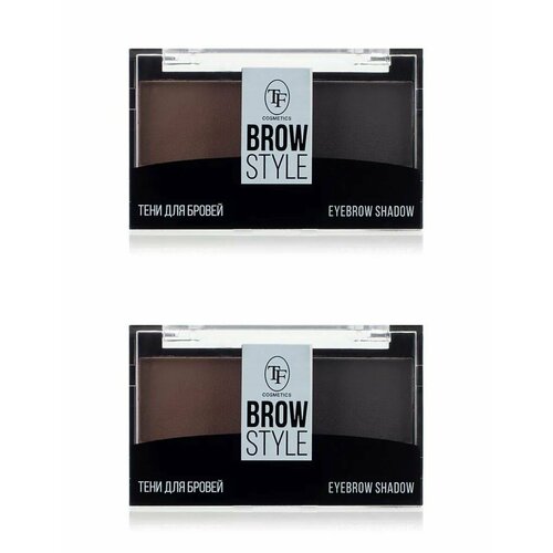 TF cosmetics Тени для бровей Triumf Brow Style, тон 53 Темно-коричневый и Черный бархат, 5.6 гр, 2 шт