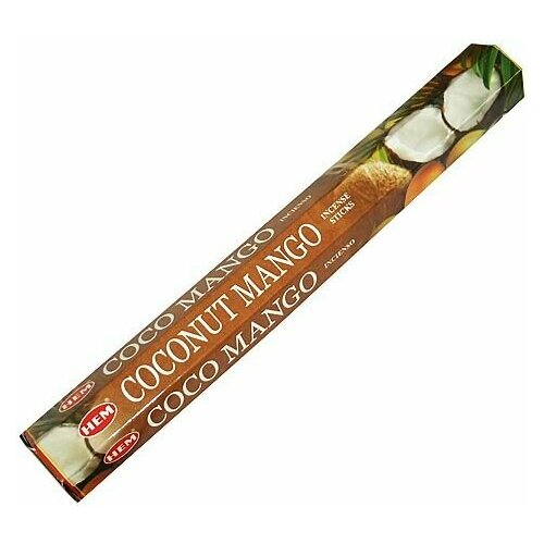 Hem Incense Sticks COCONUT MANGO (Благовония кокос манго Хем), уп. 20 палочек.