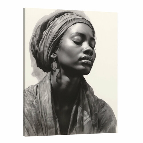 Интерьерная картина 50х70 "Женщина с медитативным лицом"