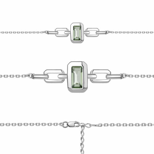 Браслет Diamant online, серебро, 925 проба, празиолит, длина 17 см.