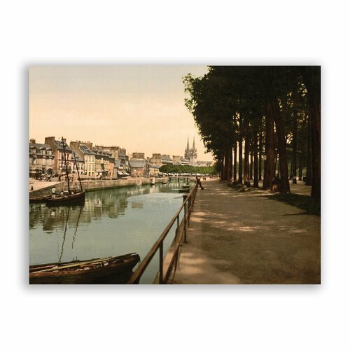 Постер, плакат на бумаге / The quay, Quimper, France / Размер 30 x 40 см