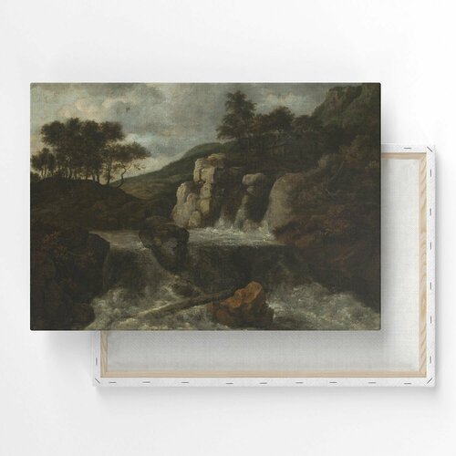 Картина на холсте, репродукция / Якоб ван Рёйсдал - Waterfall in a Rocky / Размер 40 x 53 см