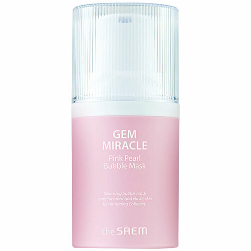 Маска для лица пузырьковая очищающая The Saem Gem Miracle Pink Pearl Bubble Mask, 50 г