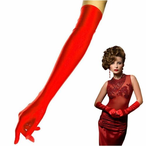 Гэтсби стиль - перчатки длинные красные