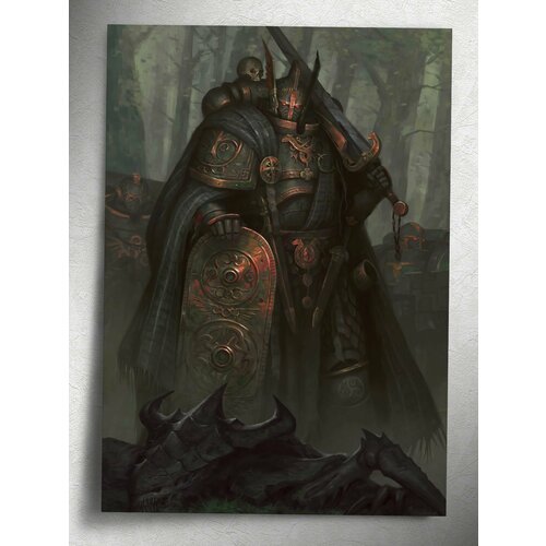 Постер: Темный ангел в кельтском стиле (Фан персонаж, Вархаммер 40000, Warhammer), на А3
