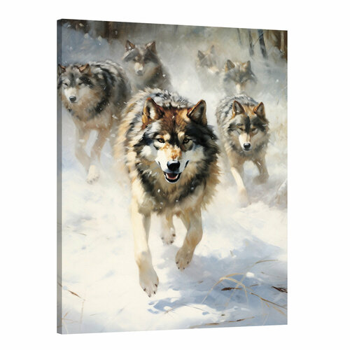 Интерьерная картина 50х70 "Волчьи тайны"