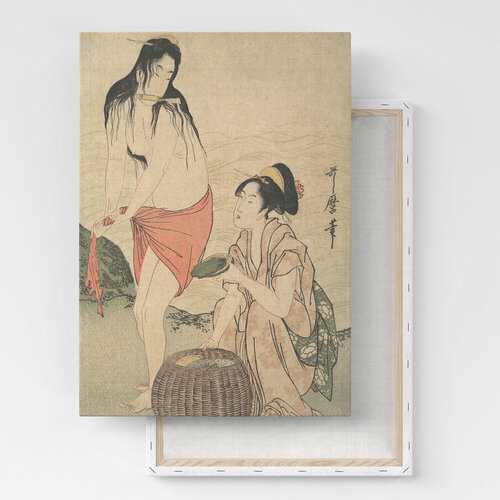 Картина на холсте, репродукция / Китагава Утамаро - Abalone Divers / Размер 40 x 53 см