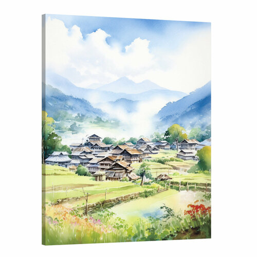 Интерьерная картина 50х70 "Деревня в стиле кантри"