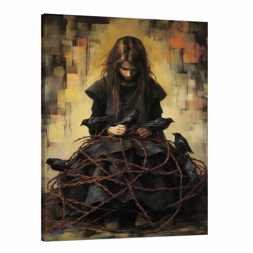 Интерьерная картина 50х70 "Похитительница вороньего счастья"