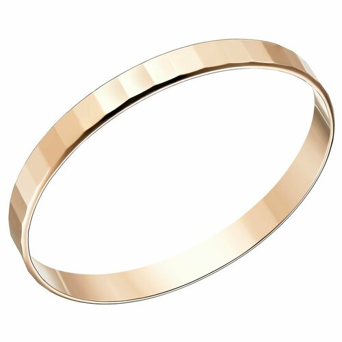Перстень UVI Ювелирочка Золотое кольцо 585 пробы Обручальное с алмазной обработкой, красное золото, 585 проба, размер 17, золотой