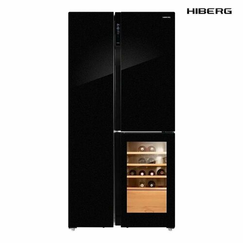 Холодильник Side-by-Side 183х91,1 см Hiberg RFS-700DX NFGB Inverter Wine черный