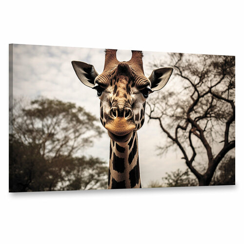 Интерьерная картина 100х60 "Жираф в тени деревьев"