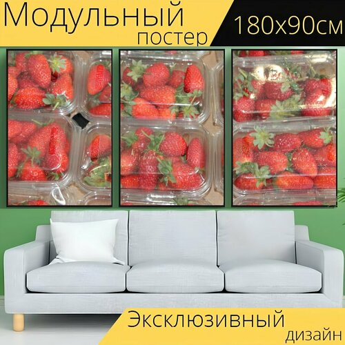 Модульный постер "Еда, свежий, фрукты" 180 x 90 см. для интерьера