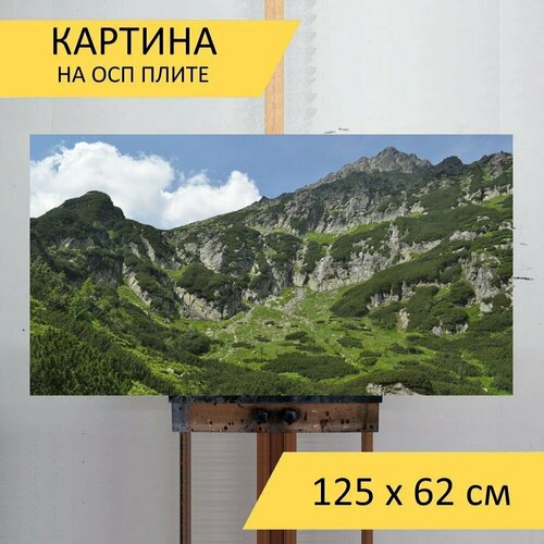 Картина на ОСП 125х62 см. "Татры, польский, гора" горизонтальная, для интерьера, с креплениями
