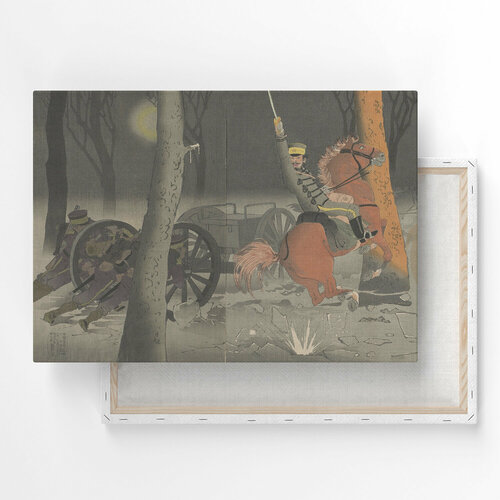 Картина на холсте, репродукция / Кобаяси Киётика - Scene of land-based battery / Размер 30 x 40 см