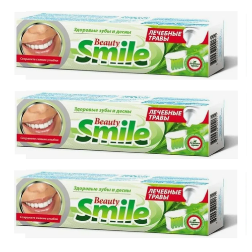 Rubella Зубная паста Beauty Smile Лечебные травы, 100 мл, 3 шт