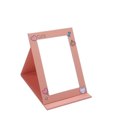 Складное зеркало "Настольное зеркало" 21х14,5 розовое