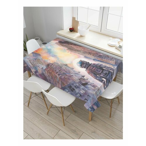 Прямоугольная тканевая скатерть на стол JoyArty с рисунком "Новая вселенная" 145 на 180 см, серия Мужские праздники