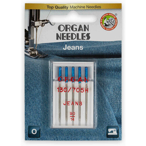 Иглы для швейной машины ORGAN Джинс №90, 5шт, 1шт