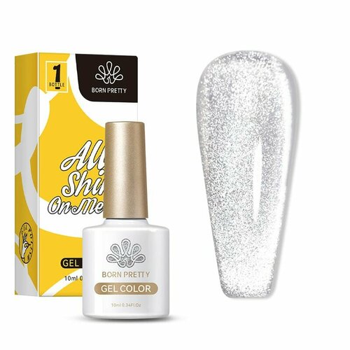 Born Pretty, Топ для гель-лака 56340 Silver Snowlight Magnetic Gel, 10 мл