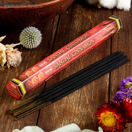 Благовония HEM "Sandal Cinnamon. Сандал корица", 20 палочек в упаковке, шестигранник